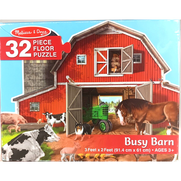 Melissa & Doug | Games | Busy Barn Floor Puzzle 32 Peace Jigsaw Puzzle ...